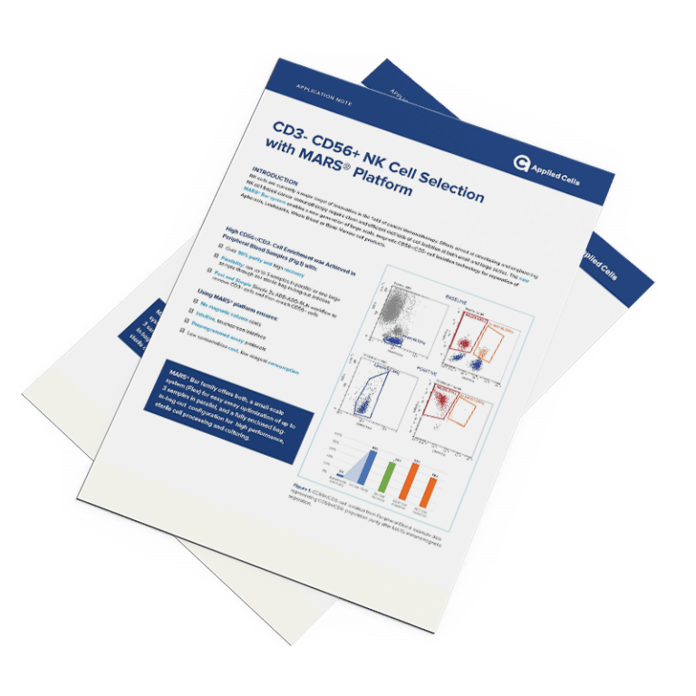 Selección de células NK CD3- CD56+ con MARS® Plataforma - Applied Cells